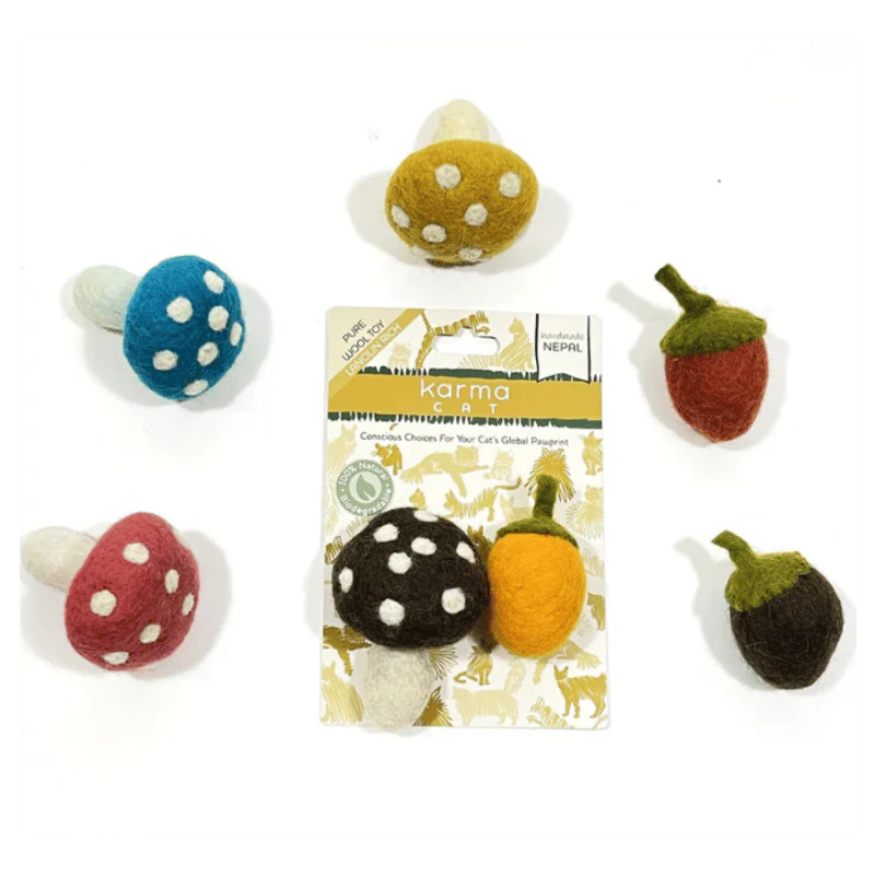 Dharma Dog Karma Cat - Toy - Mushroom & Acorn - 2pk – maplepaw